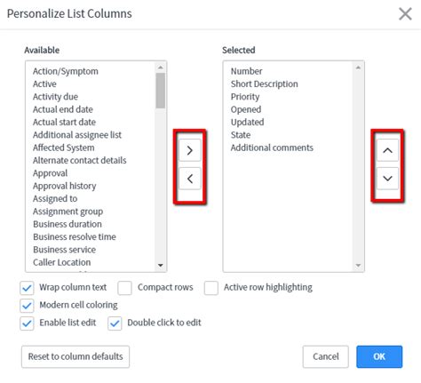 ServiceNow Update Personalized Incident List IT Support IT Service