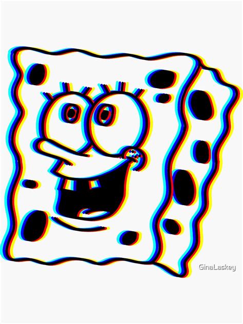 Glitch Spongebob Sticker For Sale By Ginalaskey Redbubble