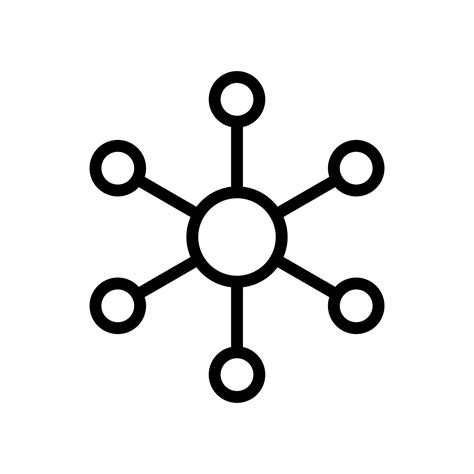 Hub And Spoke Network Connection Central Database Icon In Line Style