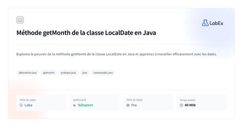 Maîtriser La Méthode Getmonth De La Classe Localdate En Java Labex