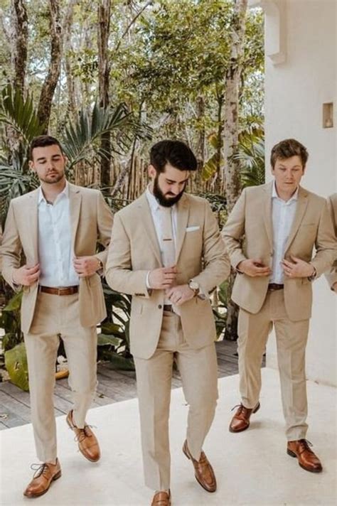 Wedding Beige 2 Piece Suit Wedding Suit Groom Wear And Etsy