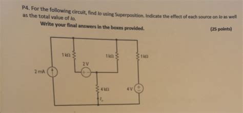 Solved Problem 3 For The Following Circuit Find V Using Chegg Com