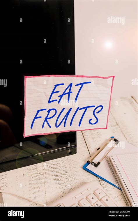 Text Sign Showing Eat Fruits Business Photo Text Consume Any Product