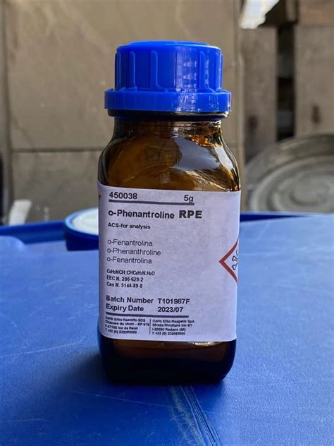 O Phenanthroline Monohydrate Rpe For Analysis 5 กรัมขวด ยี่ห้อ Carlo