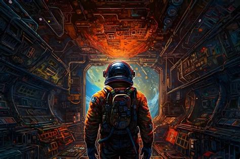 Premium Ai Image Astronaut In Outer Space Neural Network Ai Generated