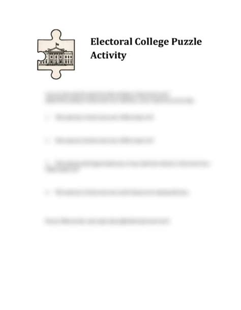 Electoral College Activity And Puzzle By Lesson Lab Studio Tpt