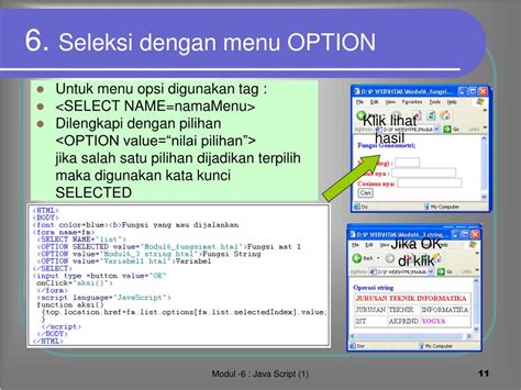 Ppt Dasar Javascriptvariabel Manipulasi String Fungsi Matematis