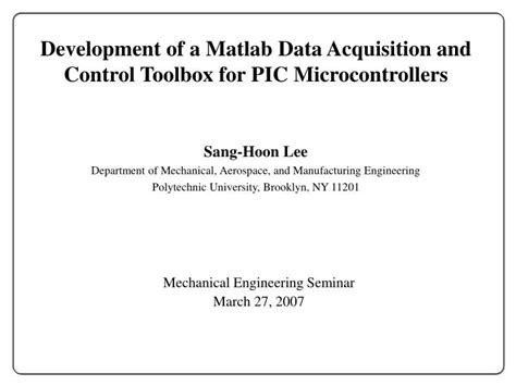 PPT Development Of A Matlab Data Acquisition And Control Toolbox For PIC Microcontrollers