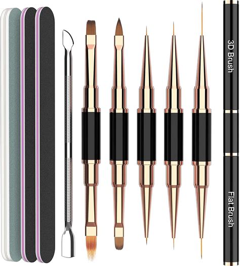 Nail Art Brushes Double Ended Set Nail Liner Brush 579111520mm 3d