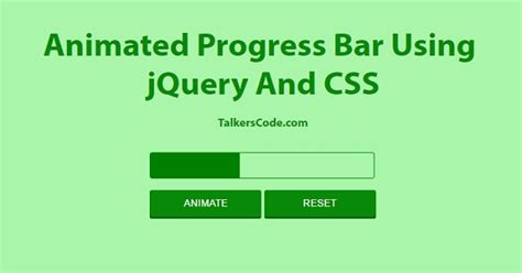 Animated Progress Bar Using Jquery And Css