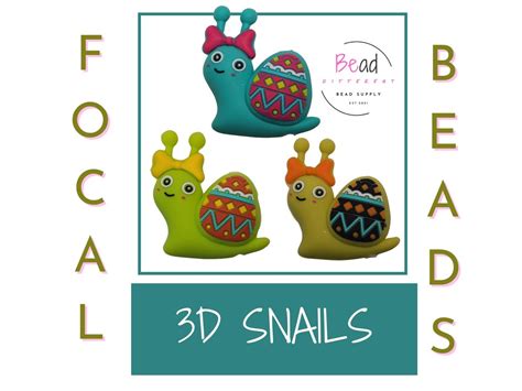3d Snail Bead Bug Focal Beads Silicone Beads Animal Focal Bead