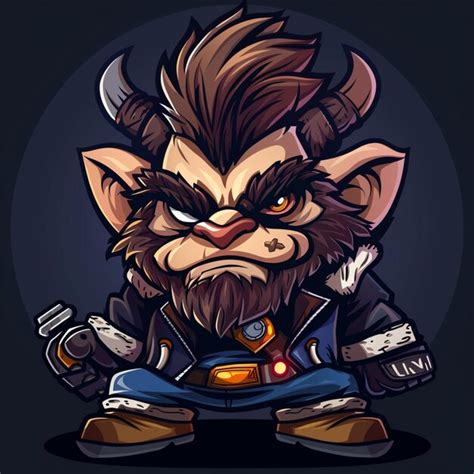 A Cartoon Drawing Of A Devil With A Knife And A Knife Premium Ai