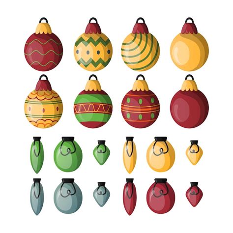 Premium Vector Set Of Christmas Lamp Decoration