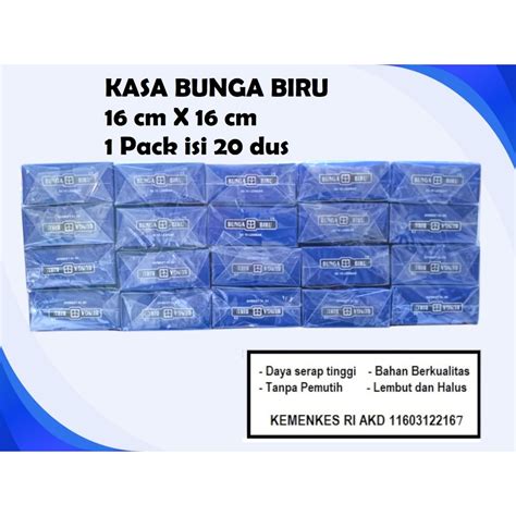 Jual Kasa Perban Bunga Biru Kassa 16 Cm X 16 Cm 1 Pack Isi 20 Dus