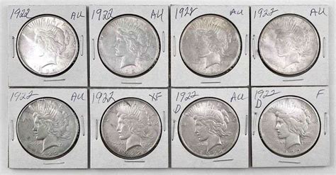 Group Of 8 Us Silver Peace Dollars 1922 P 1922 D Matthew Bullock