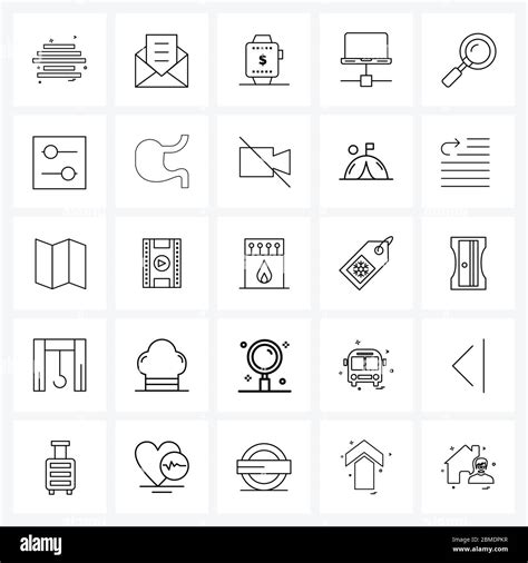 25 Interface Line Icon Set Of Modern Symbols On Search Lab Payment