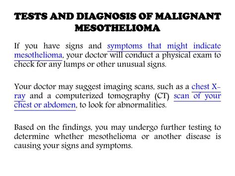 Ppt Malignant Mesothelioma Overview Of Symptoms Diagnosis And