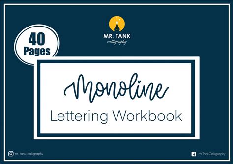 Monoline Lettering Workbook Bouncy Cursive Monoline Handwriting