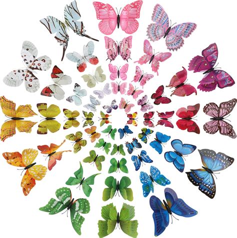 100 Stück 3D Schmetterlinge Deko Schmetterling Wandaufkleber