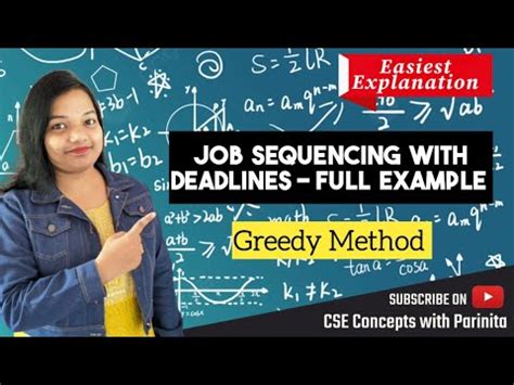 Job Sequencing with Deadlines - Greedy Method example in Hindi | Job Scheduling Algorithm - YouTube