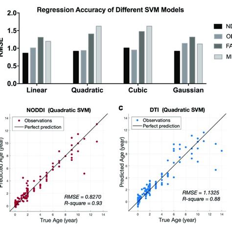 Age Regression Results From Svm Models A Root Mean Square Error