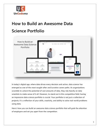 PPT How To Build An Awesome Data Science Portfolio PowerPoint