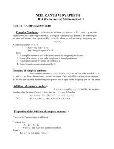 Chapter Complex Numbers
