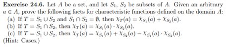 Solved Exercise 246 Let A Be A Set And Let S1s2 Be