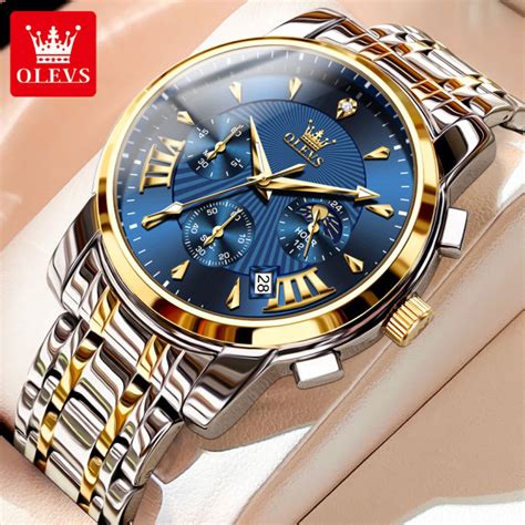 OLEVS Casual Watch For Mens Original Waterproof Luminous Calendar Chronograph Multifunctional