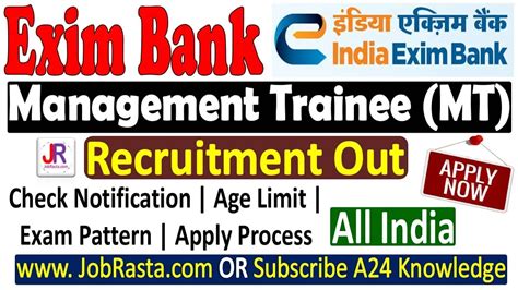 Exim Bank Mt Recruitment 2024 Notification Apply Link Out At