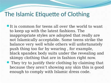Pptx The Islamic Etiquette Of Clothing Resourcesthe Islamic Etiquette