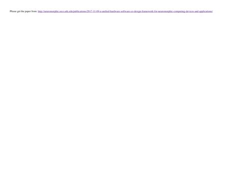 Pdf A Unified Hardwaresoftware Co Design Framework For Neuromorphic