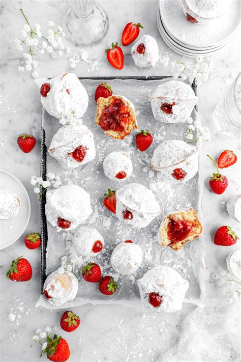 Strawberry Jelly Donut Muffins Bakers Table