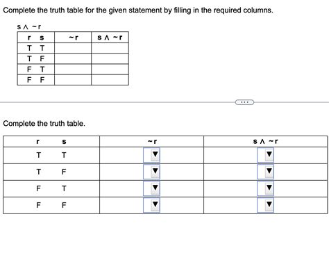 Solved Complete The Truth Table For The Given Statement By Chegg Com