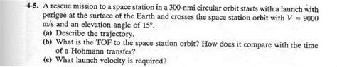 solved 4 5 ﻿a rescue mission to a space station in a