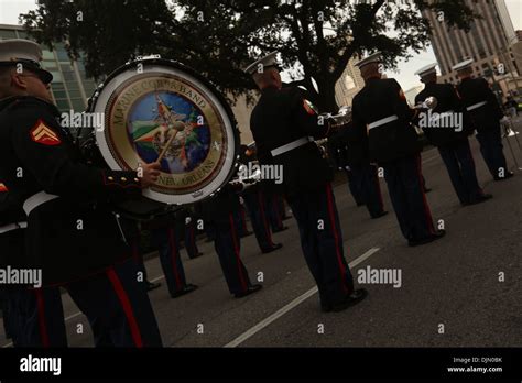 Members Of The Marine Corps Band New Orleans March In The Third Annual