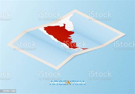 Carte En Papier Pliée De Largentine Avec Les Pays Voisins Dans Le