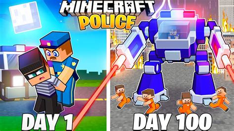 I Survived 100 Days As A Police Officer In Minecraft Youtube
