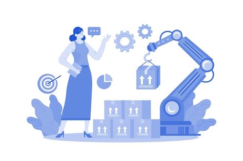 Premium Vector Warehouse Automation Illustration Concept On White