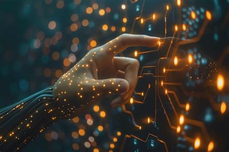 Premium Photo Closeup Hand That Touches On Digital Iot Ai Chatbot Technology Smart Devices Vpn