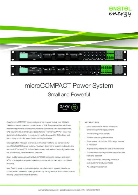 Pdf Microcompact Power System Enatel · 2019 10 29 · Rm848 800w Modular Rectifier 230v