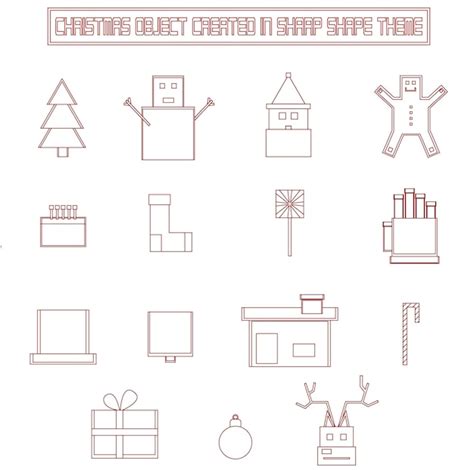 Premium Vector Vector Christmas Object Set Created In Outline Theme