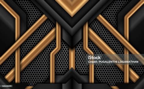 블랙과 골드 미래 기술 게임 배너 배경 추상적인 금속 배경 디자인 배경 주제에 대한 스톡 벡터 아트 및 기타 이미지 배경 주제 여가활동 게임 추상적인 Istock