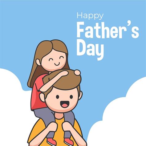 Premium Vector Happy Fathers Day Greeting Card Vector Illustration