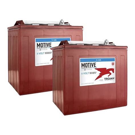 Trojan T 105 6v 225ah Deep Cycle Flooded Lead Acid Battery For Golf