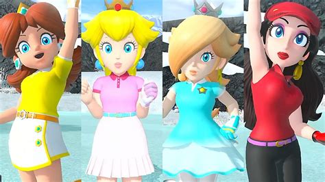 Mario Golf Super Rush Daisy Vs Peach Vs Rosalina Vs Pauline In Blustery Basin Youtube
