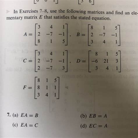 Solved L In Exercises Use The Following Matrices Chegg