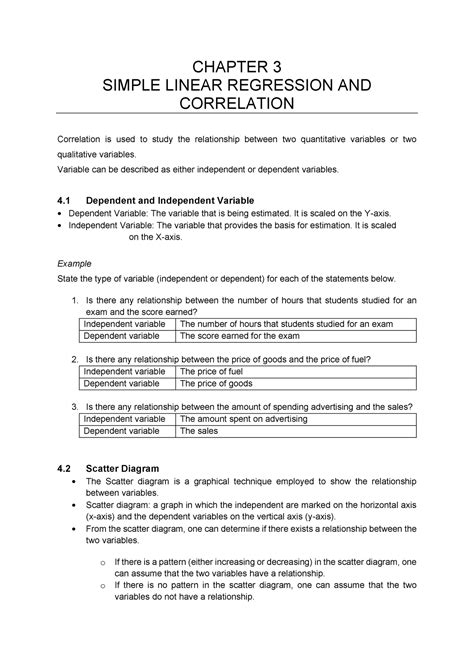 Chapter 3 Correlation AND Regression CHAPTER 3 SIMPLE LINEAR