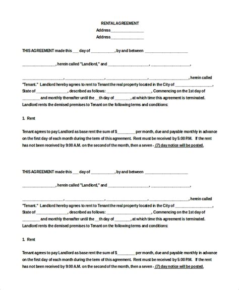 Free Printable Apartment Lease Agreement Templates Printable