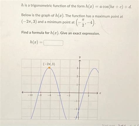 Solved H Is A Trigonometric Function Of The Form H X A Chegg